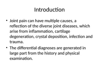 approach to joint pain patients and approach | PPTX