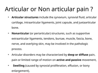 approach to joint pain patients and approach | PPTX