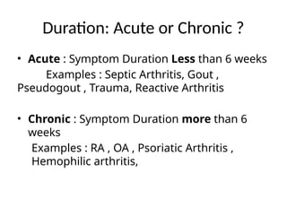 approach to joint pain patients and approach | PPTX