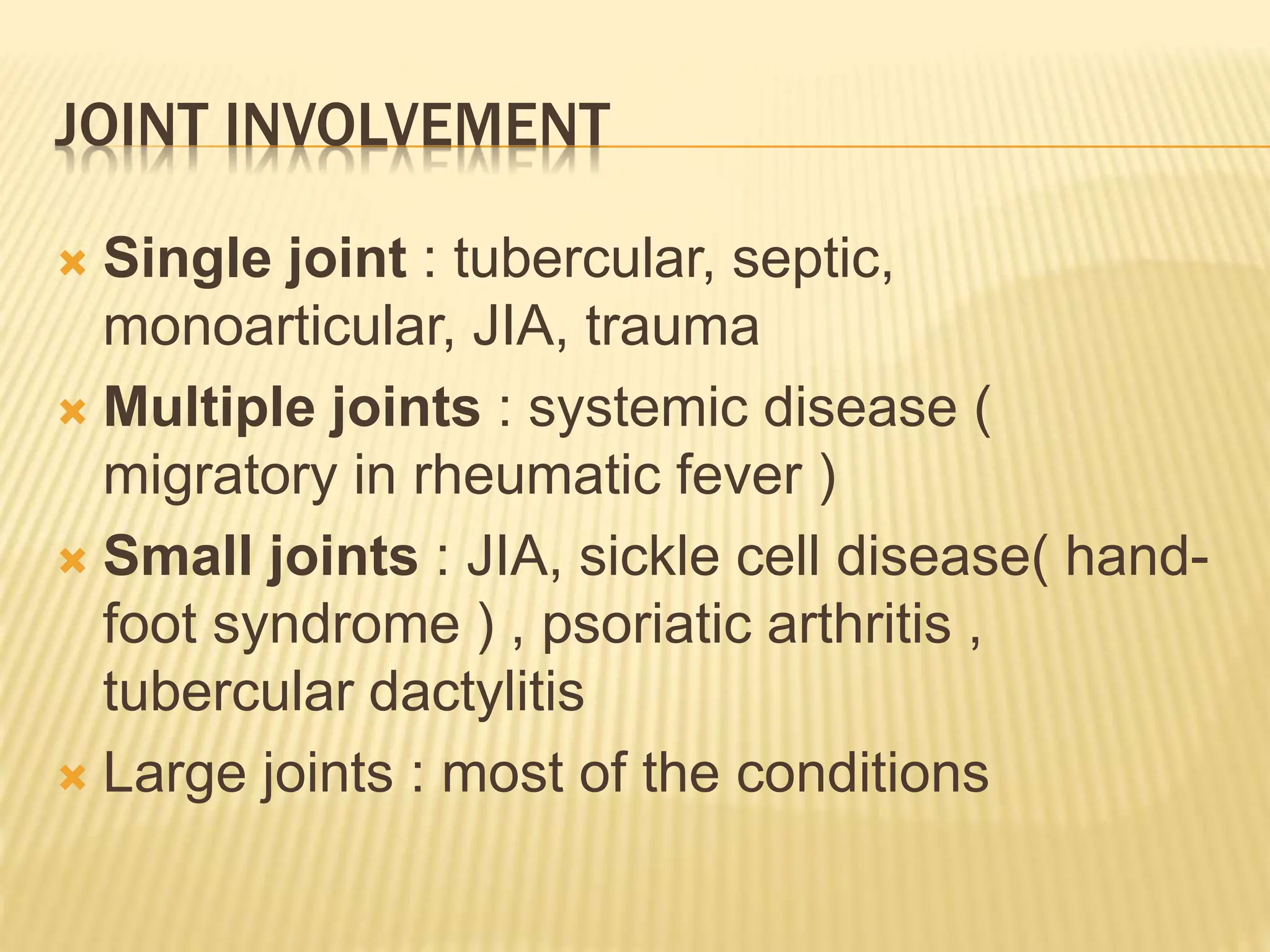 approach to joint pain in pediatrics and treatment of join painpptx | PPTX