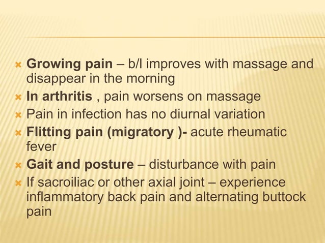 approach to joint pain in pediatrics and treatment of join painpptx ...