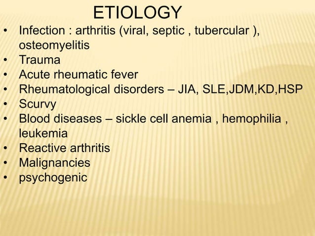 approach to joint pain in pediatrics and treatment of join painpptx ...