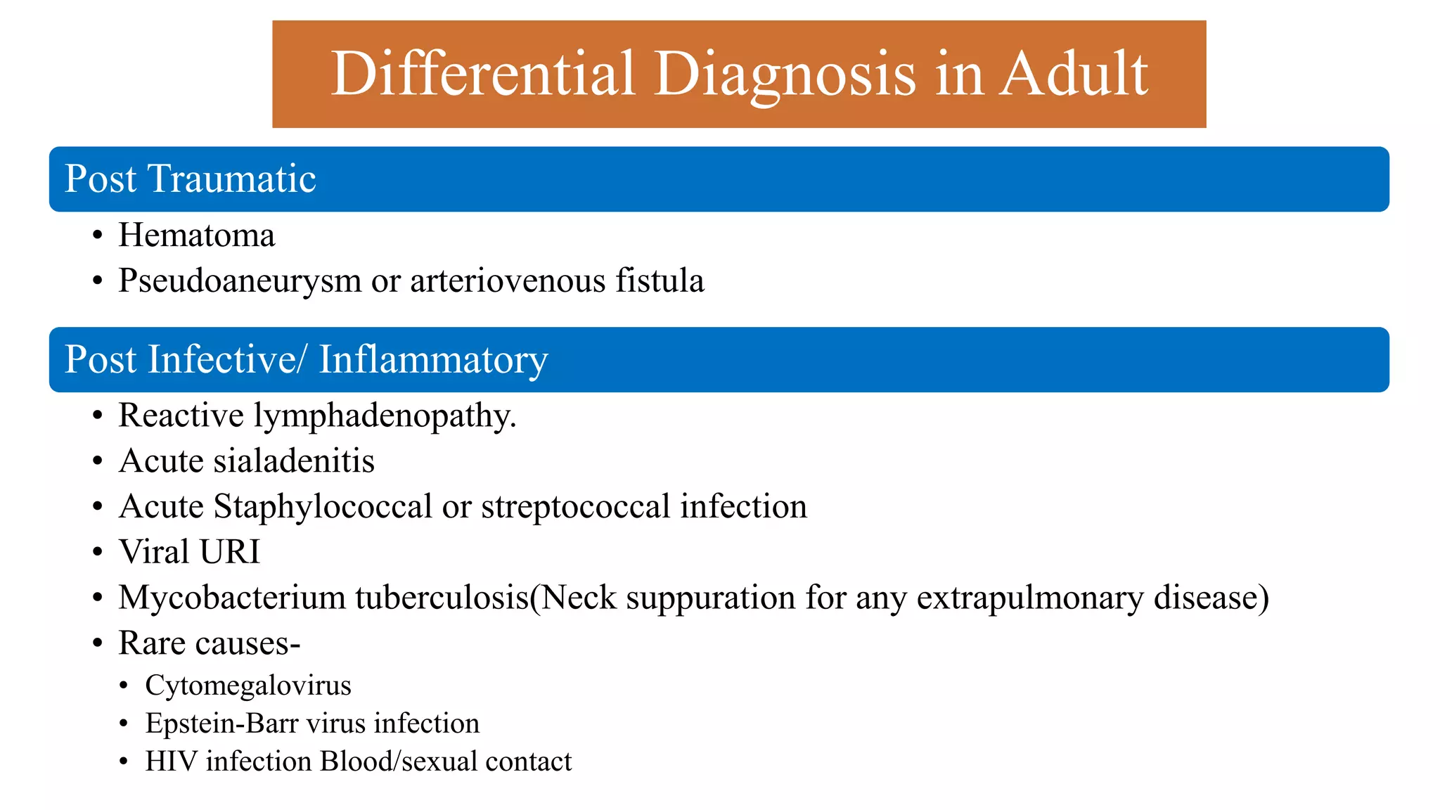 Approach to lateral neck swelling in adults and children | PPTX
