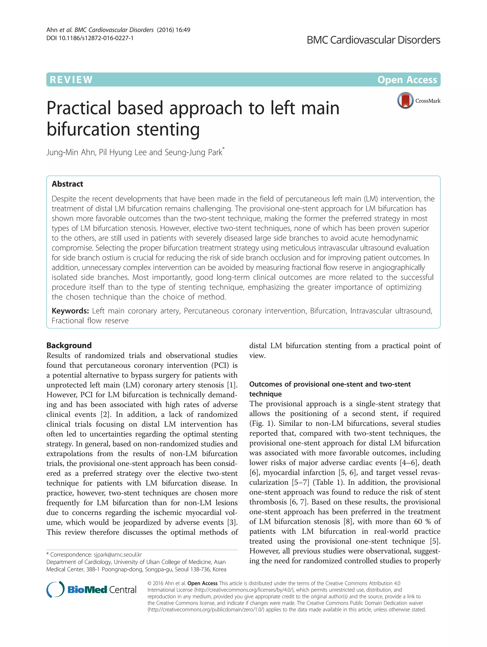 Approach to left main bifurcation stenting | PDF