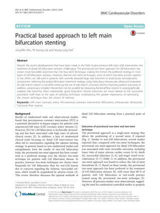 Approach to left main bifurcation stenting | PDF
