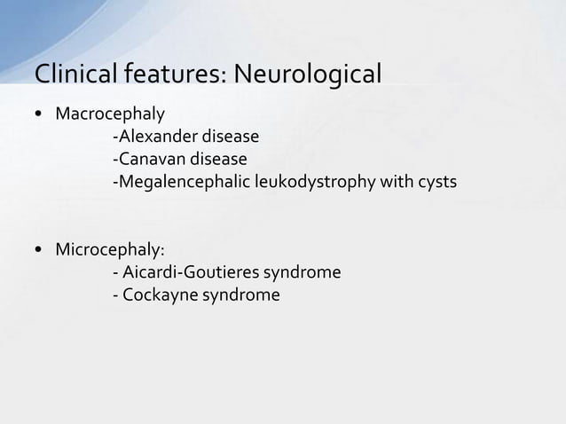 Approach to leukodystrophy | PPTX | Brain and Nervous System Disorders ...