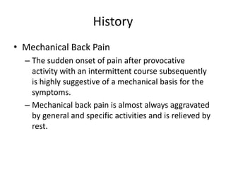 Approach to low back pain | PPTX