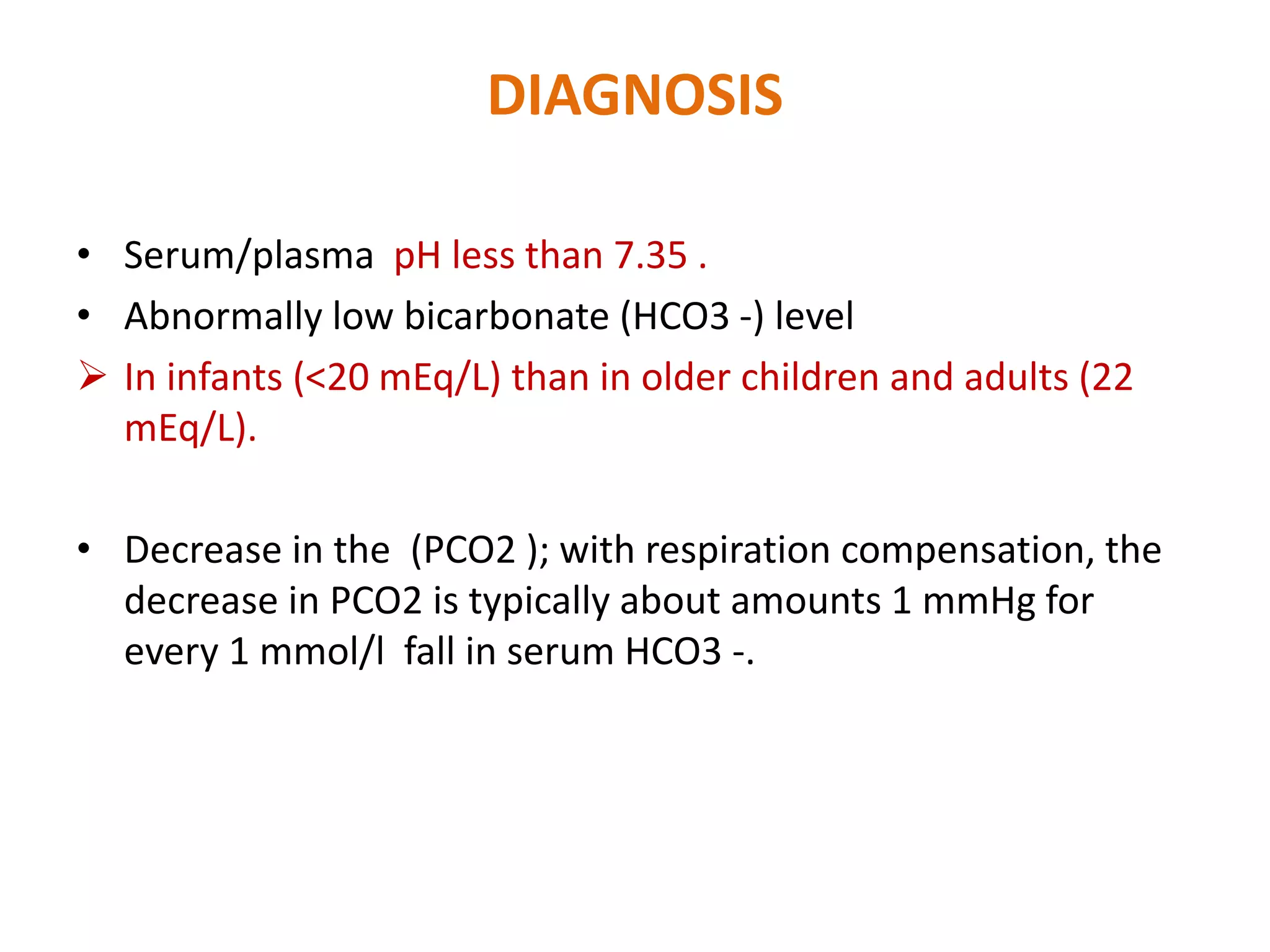 Approach to child with metabolic acidosis | PPTX