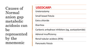 Approach to metabolic acidosis | PPTX