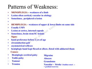Approach to motor weakness | PPT