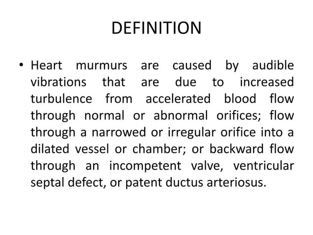 Approach to Heart Murmurs | PPTX