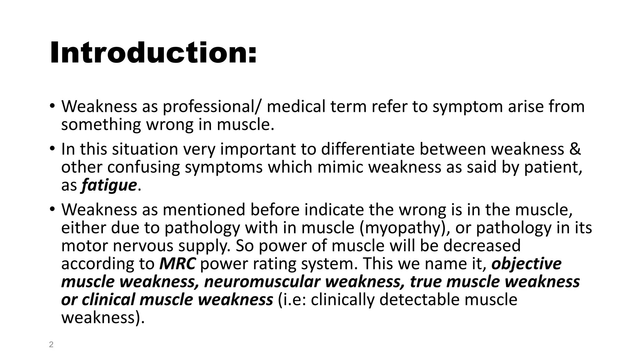 Approach to muscle weakness | PDF