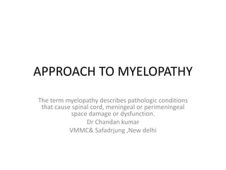 Approach to myelopathy | PPTX