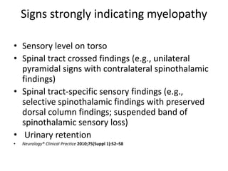 Approach to myelopathy | PPTX