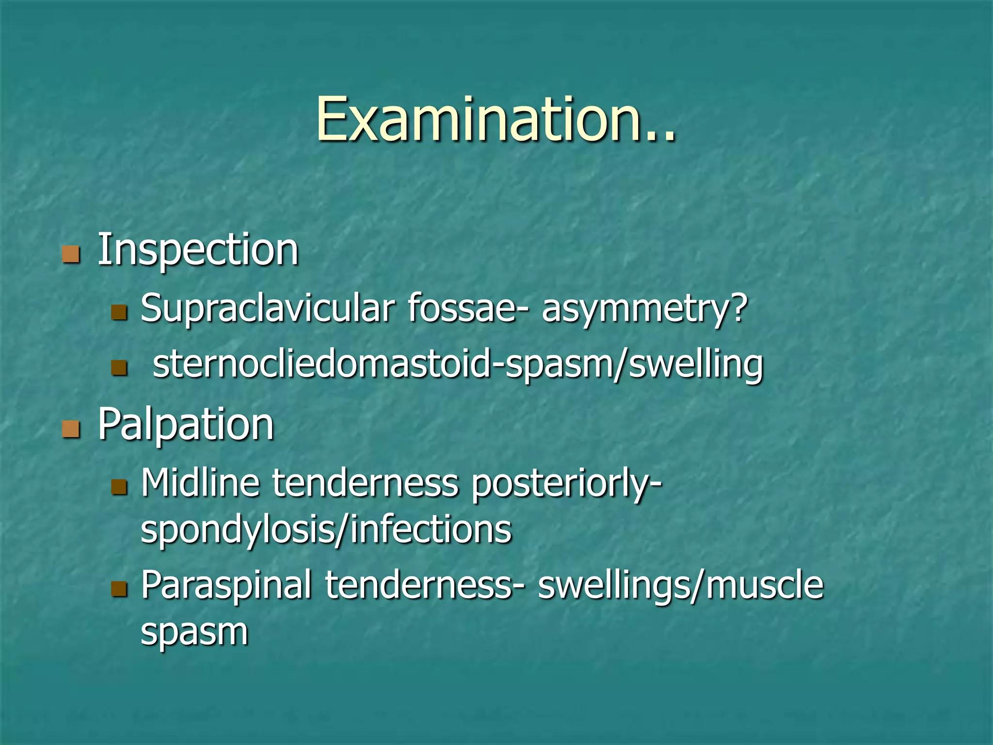 Approach to neck pain | PPT