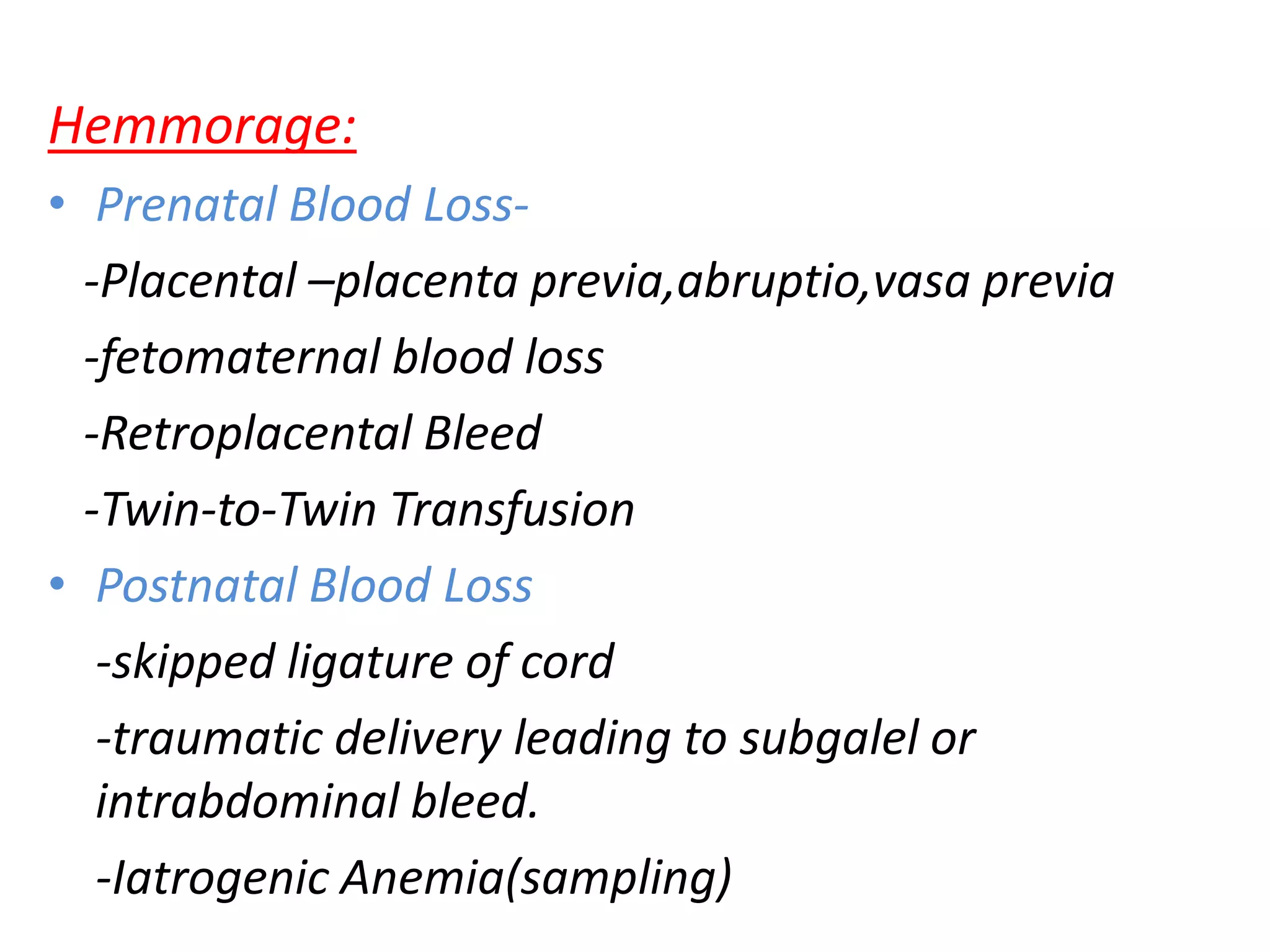 Approach to neonatal anemia | PPTX