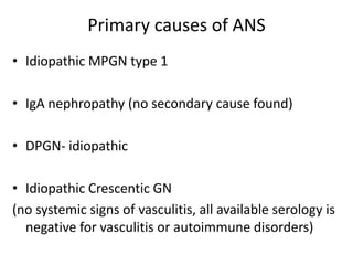 Approach to Nephritic Syndrome | PPTX
