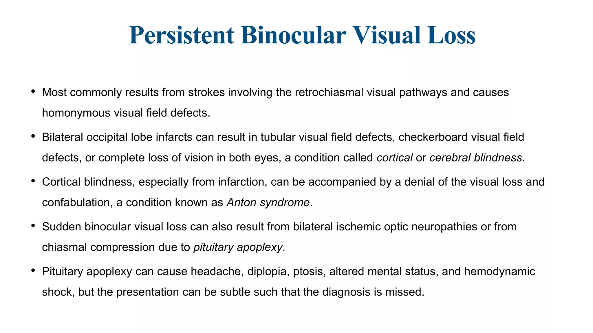 Approach to Neurological causes of Vision loss.pptx