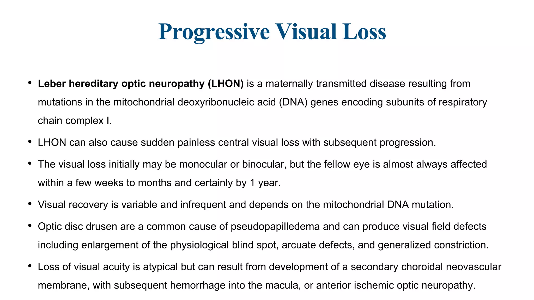 Approach to Neurological causes of Vision loss.pptx