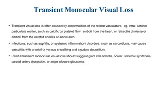 Approach to Neurological causes of Vision loss.pptx