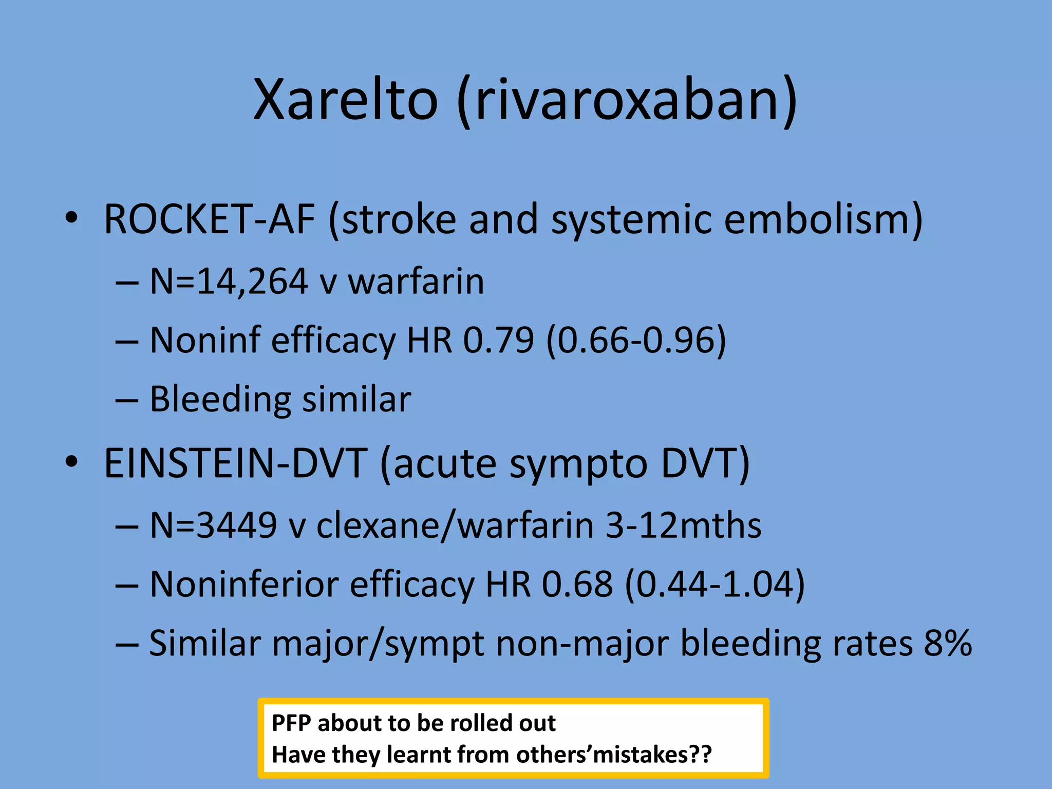 Approach to new anticoagulants | PPT