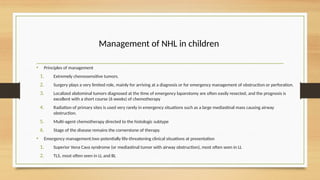Approach to NHL in pediatric guidelines and | PPTX