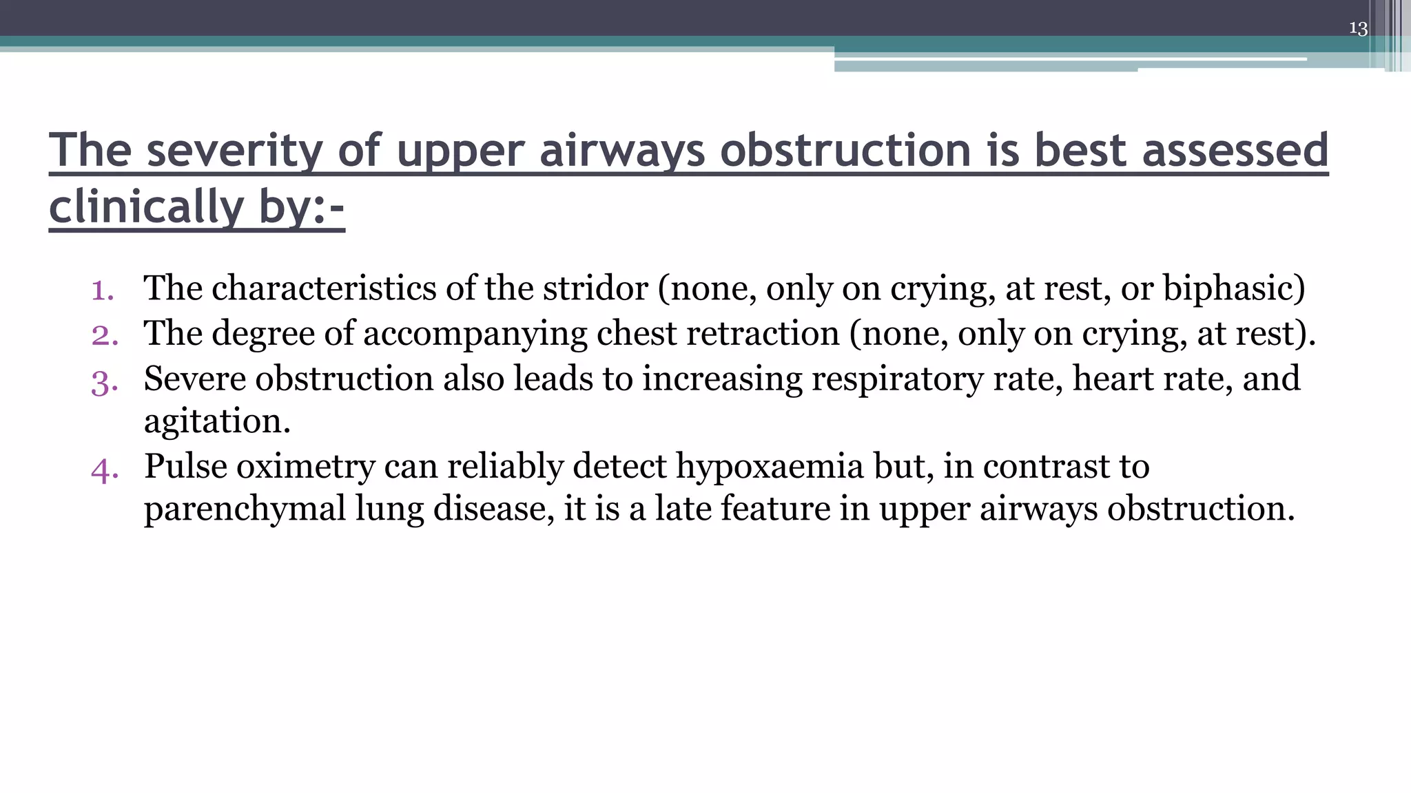Approach to non-infectious Upper Airway Obstruction “Stridor” in ...