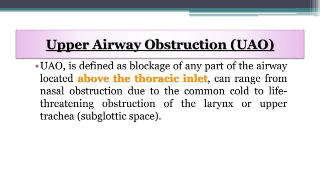 Approach to non-infectious Upper Airway Obstruction “Stridor” in ...
