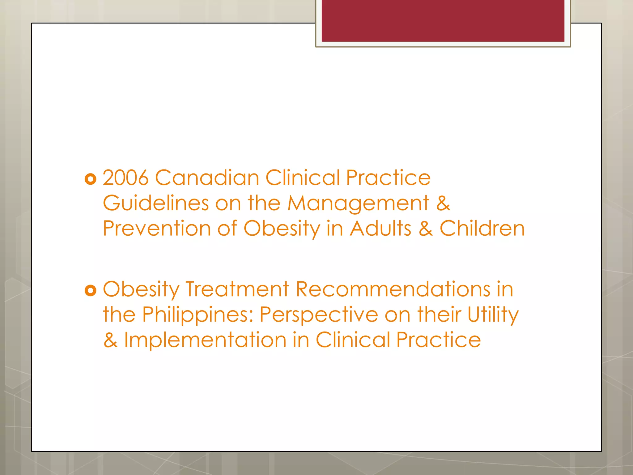 Approach to Obesity | PPTX