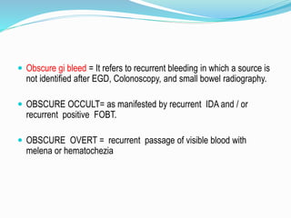 Approach to occult bleeding | PPTX