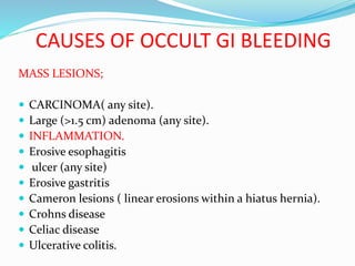 Approach to occult bleeding | PPTX