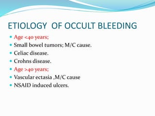 Approach to occult bleeding | PPTX
