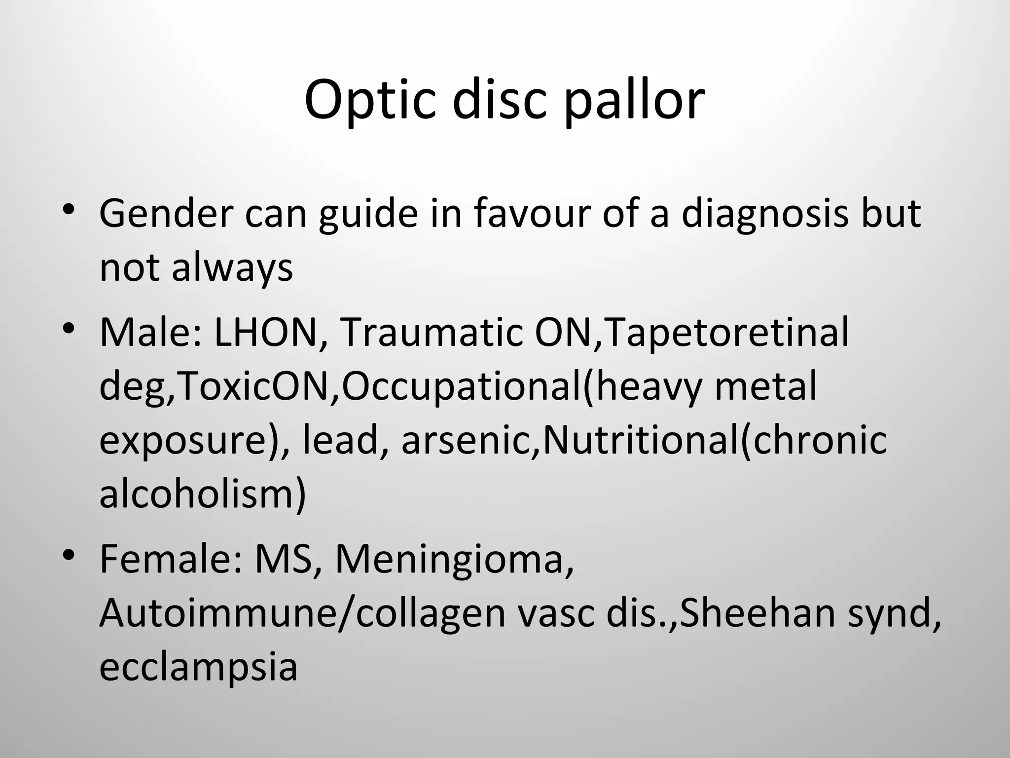 Approach to Disc Pallor and Automated Fields in Neuro-ophthalmology | PPT