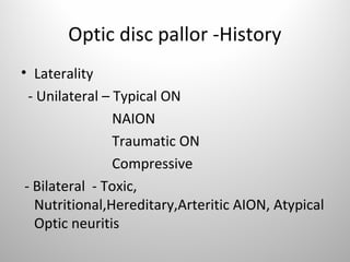 Approach to Disc Pallor and Automated Fields in Neuro-ophthalmology | PPT
