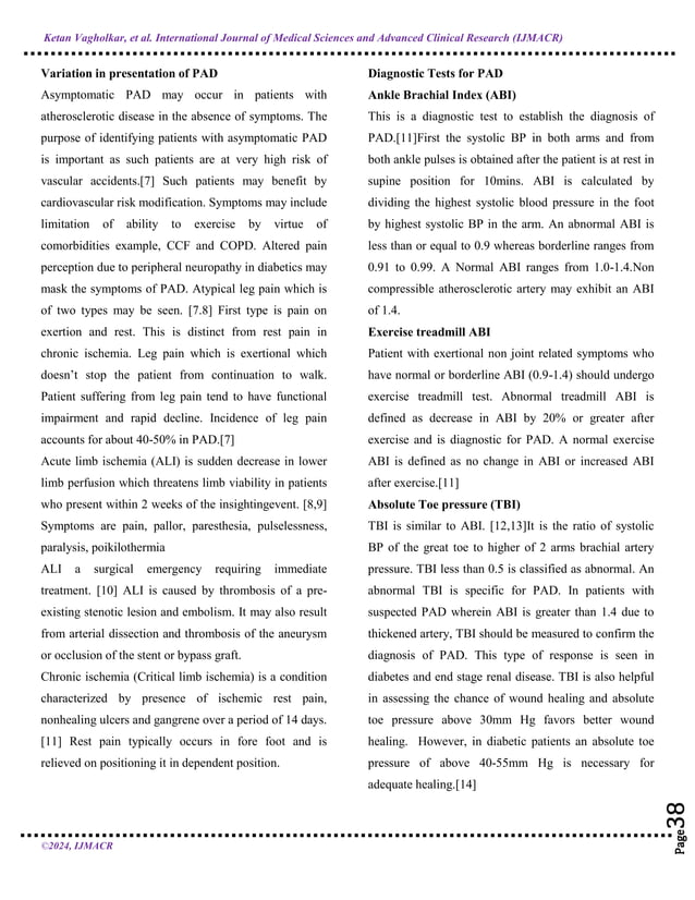Approach to Peripheral Arterial Disease (PAD) | PDF