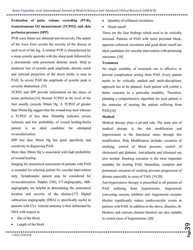 Approach to Peripheral Arterial Disease (PAD) | PDF