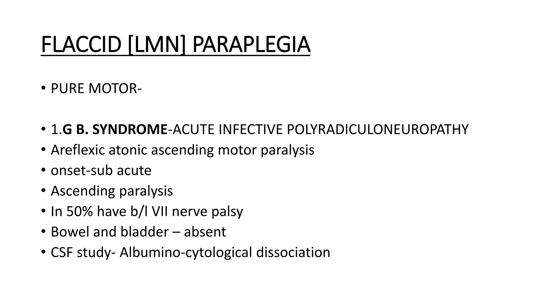 APPROACH TO PARAPLEGIA with neurological examination pdf | PPTX