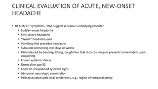 Approach to patient with headache | PPTX