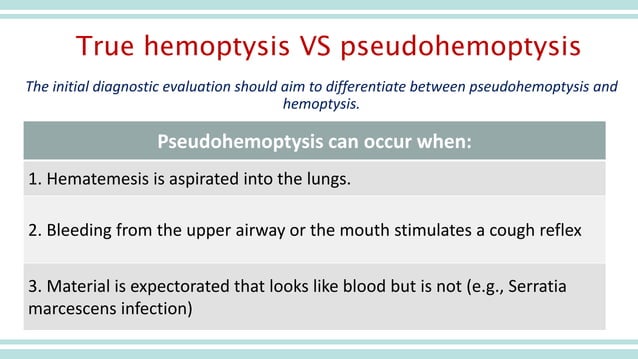 Approach to patients with hemoptysis.pptx | Lung and Respiratory Health ...