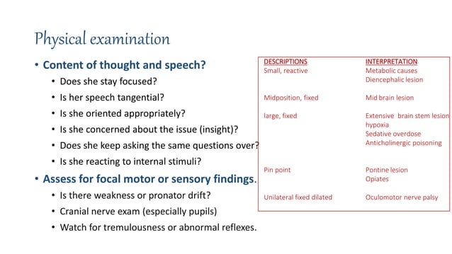 Approach to patient with altered sensorium | PPTX | Brain and Nervous ...