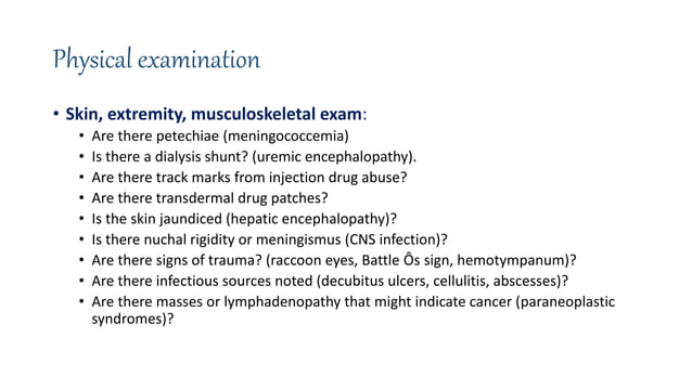 Approach to patient with altered sensorium | PPTX | Brain and Nervous ...
