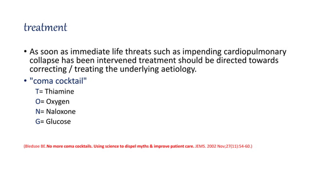 Approach to patient with altered sensorium | PPTX | Brain and Nervous ...