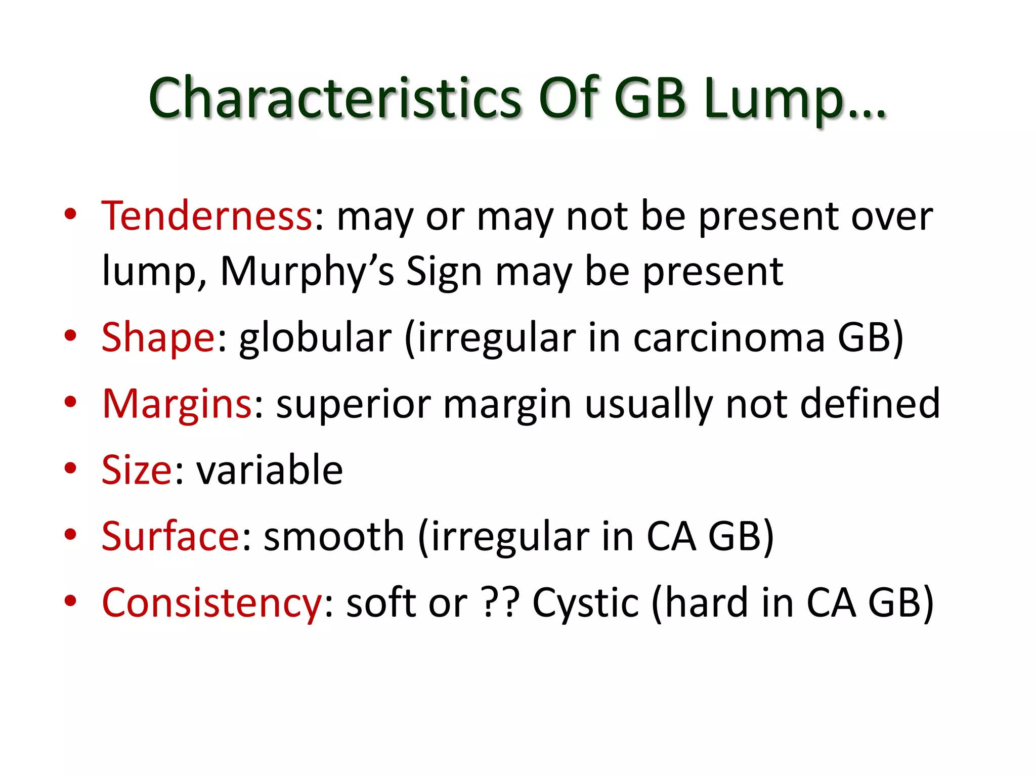 Approach to patient with gall bladder lump | PPTX