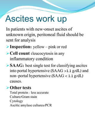 Approach to patient with liver cirrhosis (ascites) | PPTX
