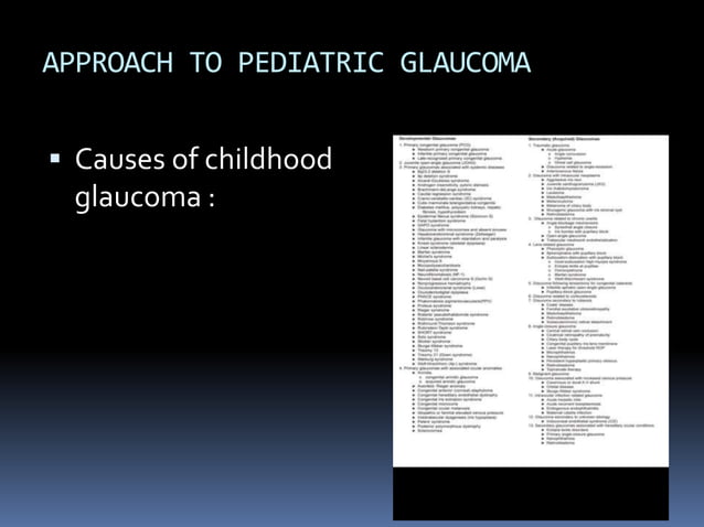 Approach to pediatric glaucoma | PPTX | Eye and Vision Conditions ...