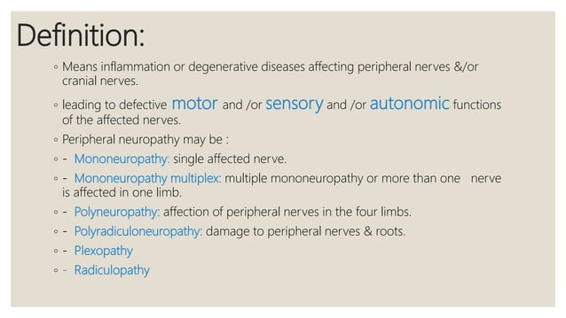 Approach to peripheral neuropathy | PPTX | Brain and Nervous System ...