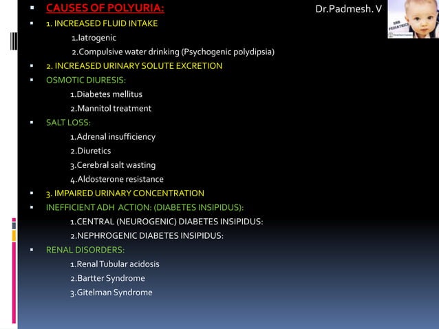 Approach to Polyuria in Children... Dr.Padmesh | PPTX | Medical Tests ...