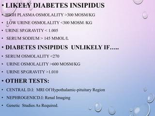 APPROACH TO POLYURIA AND POLYDIPSIA in children | PPTX