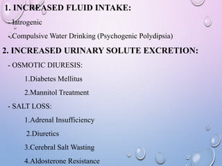 APPROACH TO POLYURIA AND POLYDIPSIA in children | PPTX