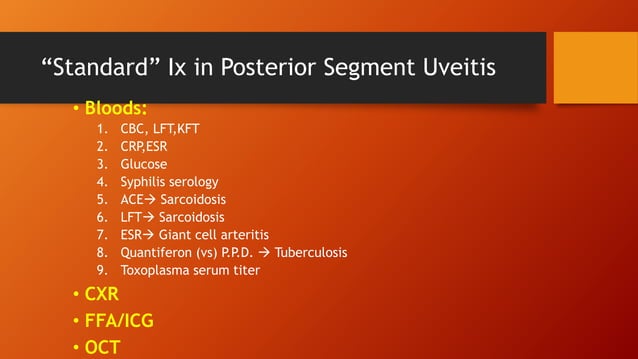 Approach to posterior uveitis final modified | PPTX | Infectious ...